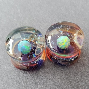 Spacey Nebula Glass Plugs, 1 Pair, Double Flare - Etsy