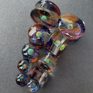 Spacey Nebula Glass Plugs, 1 Pair, Double Flare - Etsy