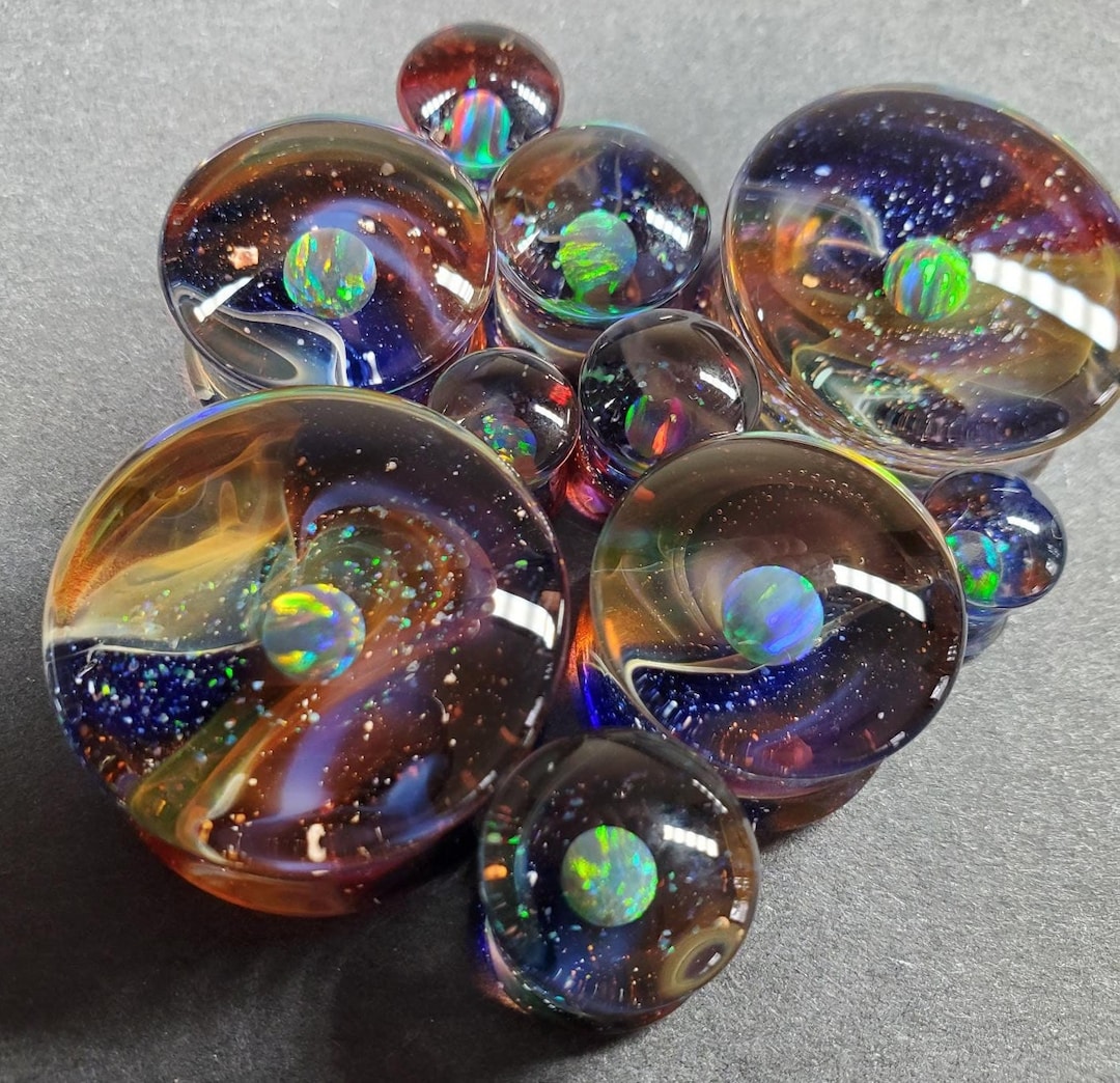 Spacey Nebula Glass Plugs, 1 Pair, Double Flare - Etsy