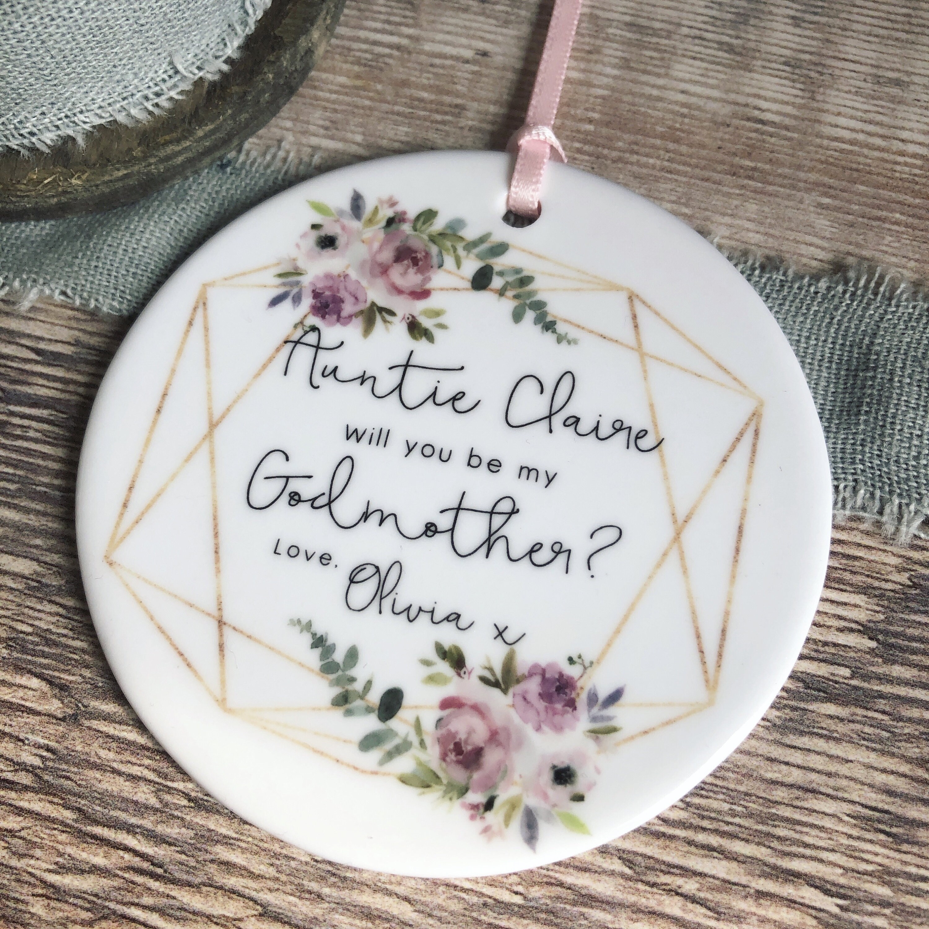 Personalised Will you be my Godmother Godparents Floral Design | Etsy