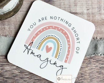 Personalised You Are Nothing Short of Amazing... Pastel Rainbow Quote ...