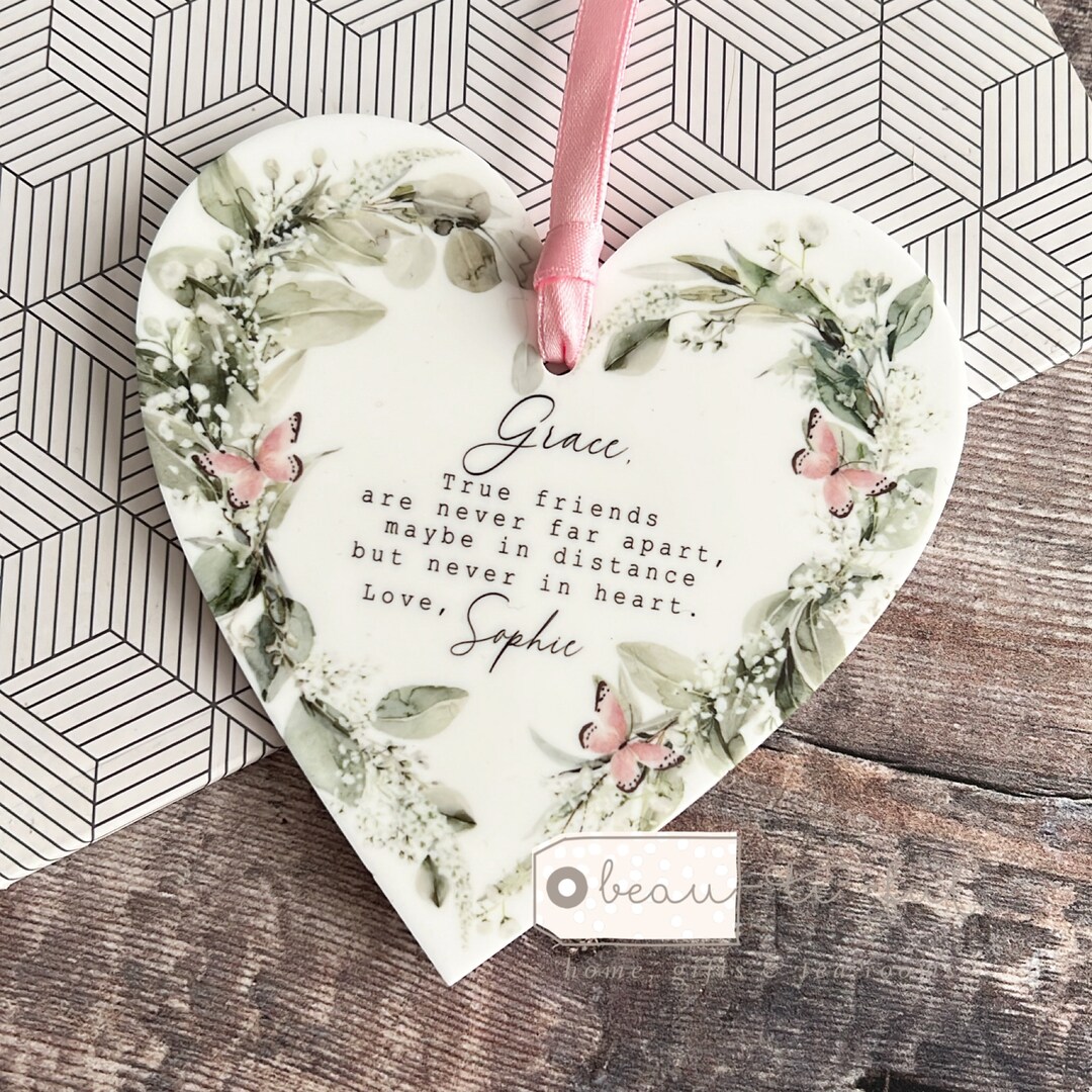 Personalised Friend Gift True Friends Are Never Far Apart Botanical ...