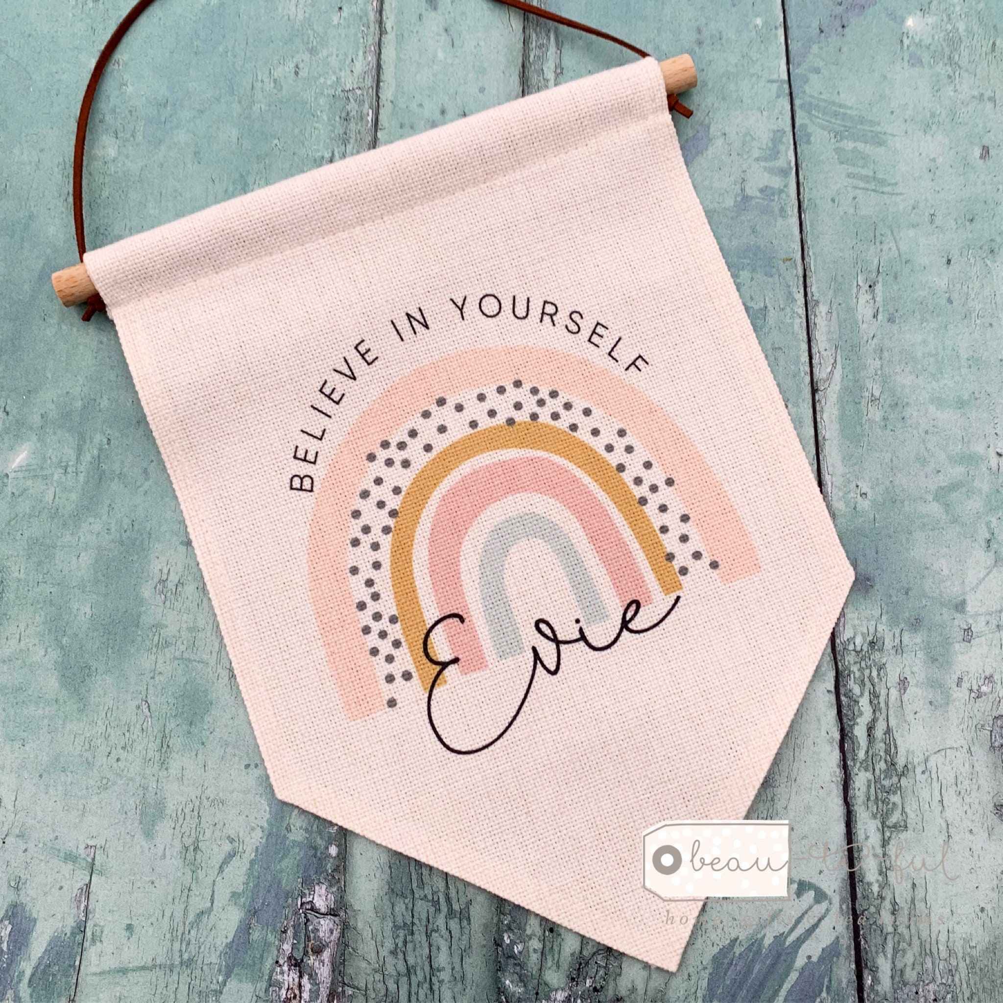 Personalised Believe in Yourself.. Pastel Rainbow Design Quote | Etsy