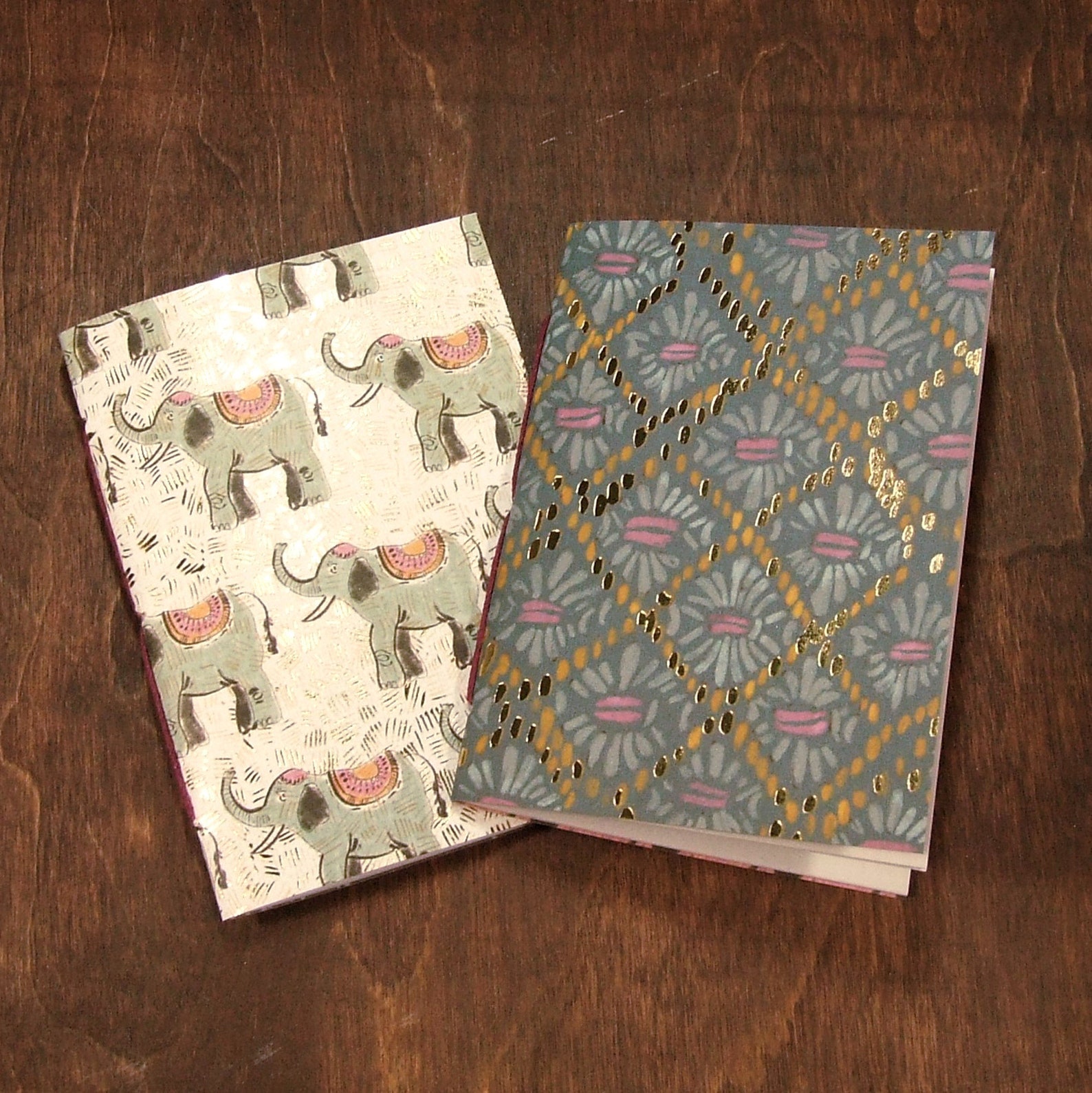 2 Pack Boho Notebooks With Elephants Travelers Journal | Etsy