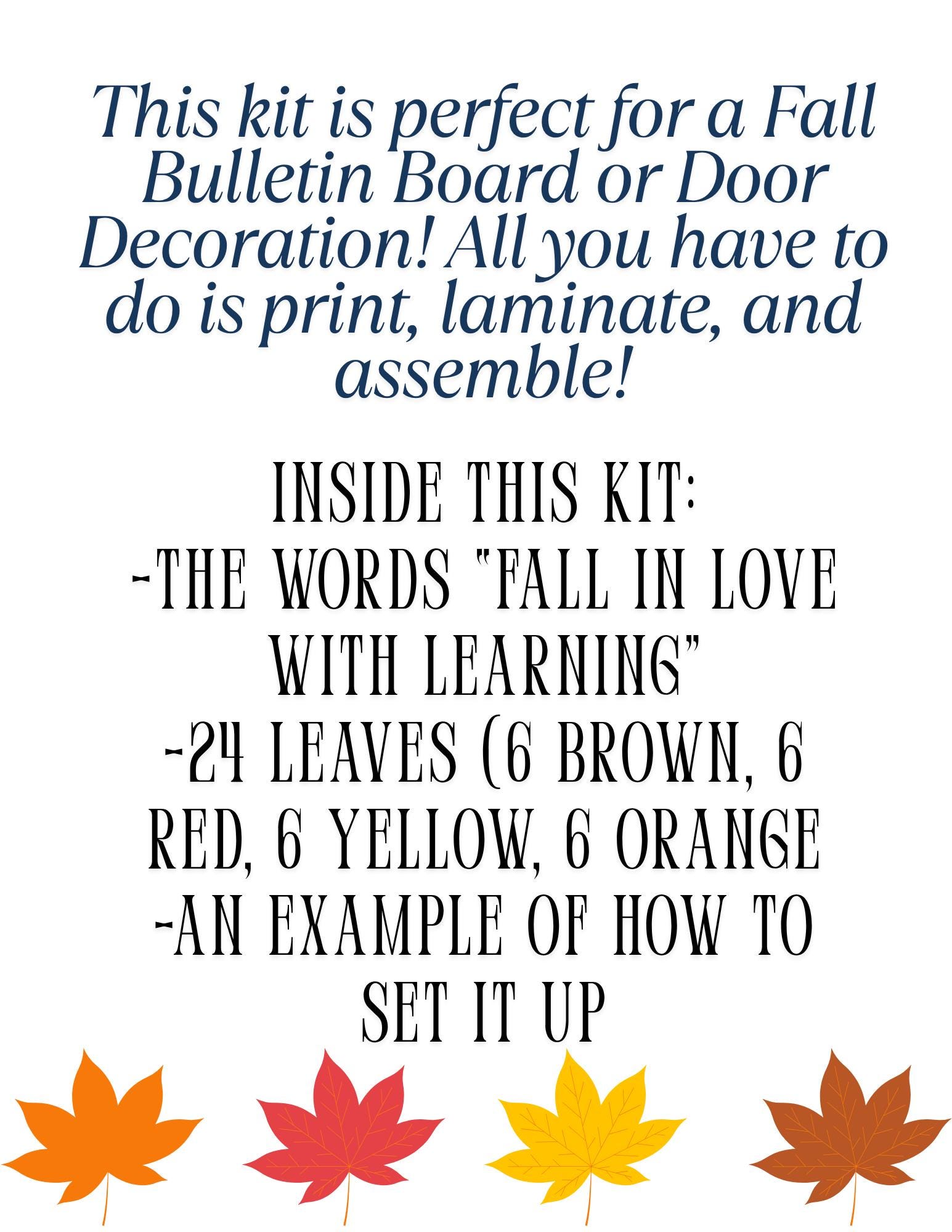 Fall in Love With Learning Bulletin Board Kit - Etsy