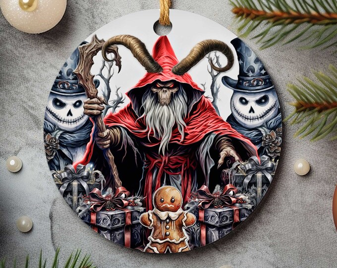 Krampus Porcelain Christmas Tree Ornament - Sinister Snowmen & Grumpy ...