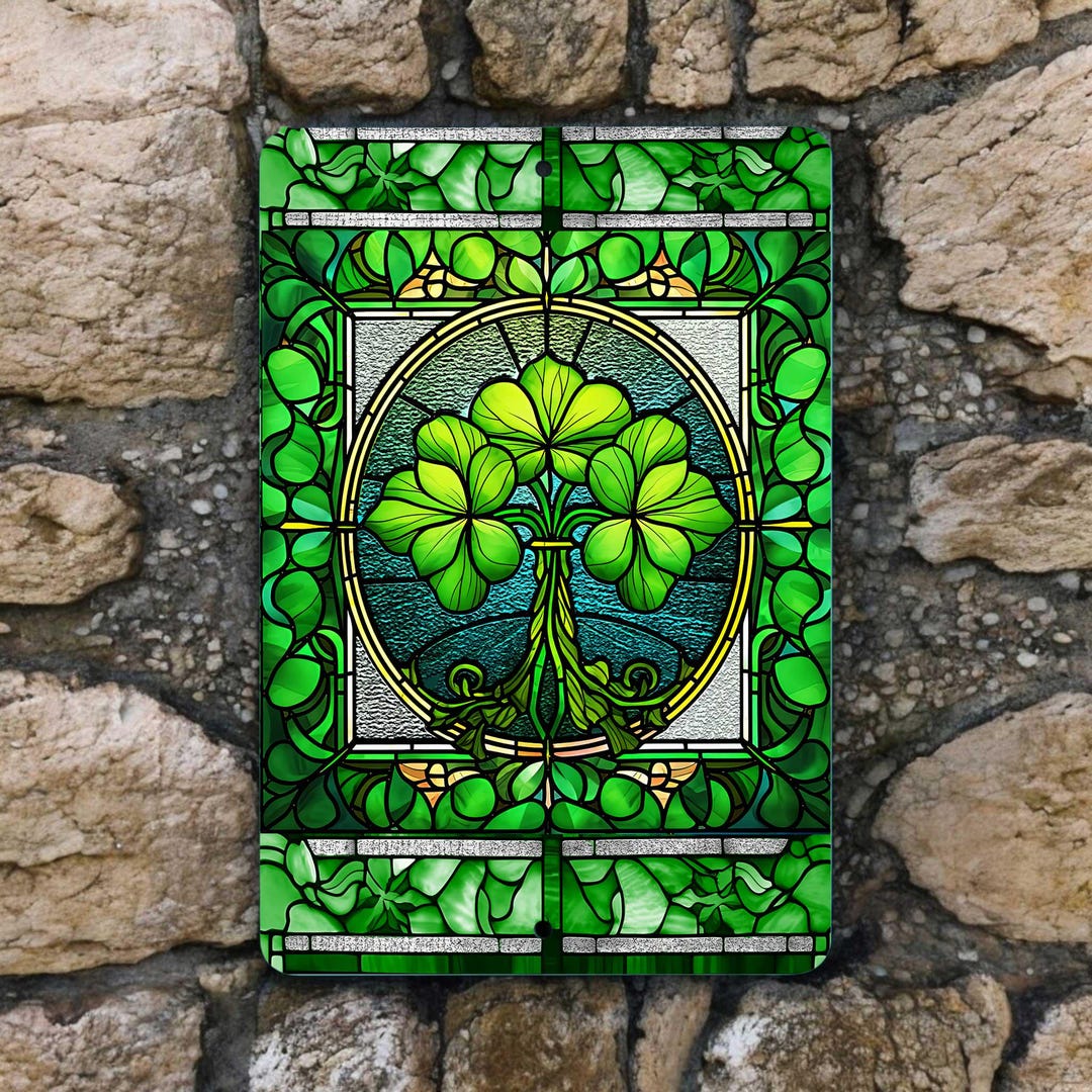 Shamrock Metal Wall Sign- Irish Celtic Decor, St. Patrick's Day 8x12 ...