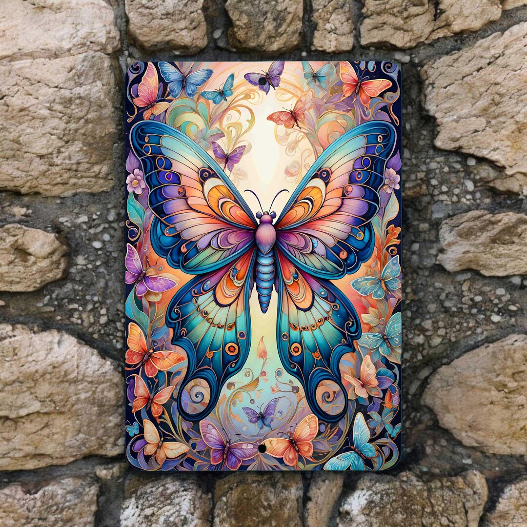 Butterfly Metal Wall Sign 8x12 Decorative Art for Home or Garden - Etsy