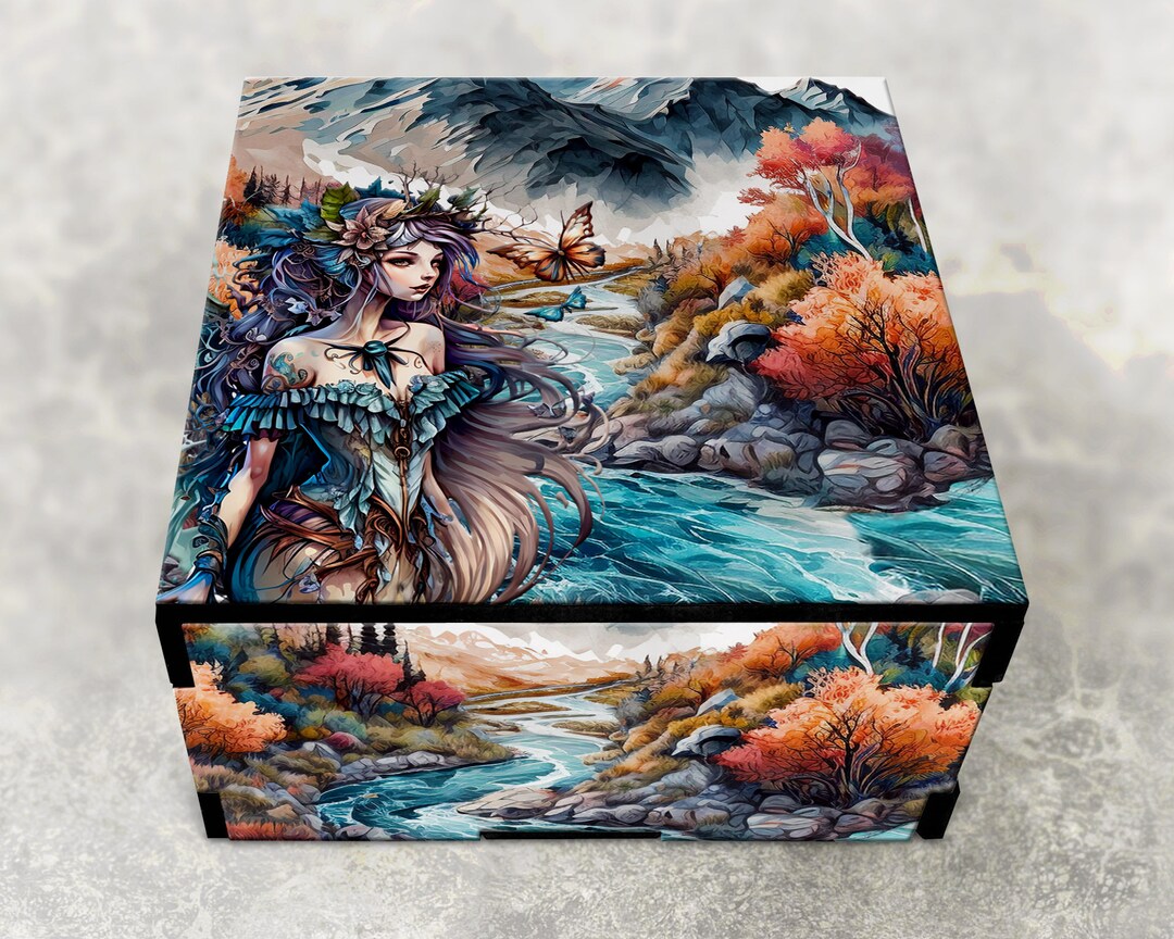 Fantasy Themed Stash Box Laser Cut Decorative Wood Gift Box Keepsake ...