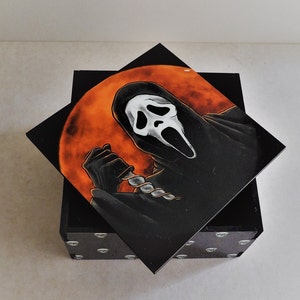 Decorative Wood Stash Box Halloween Ghost Face Design Laser Cut Wood ...