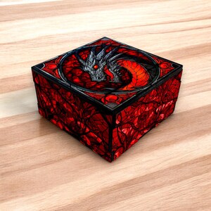 Red Dragon Decorative Keepsake Box - Gothic Fantasy Jewelry Storage ...
