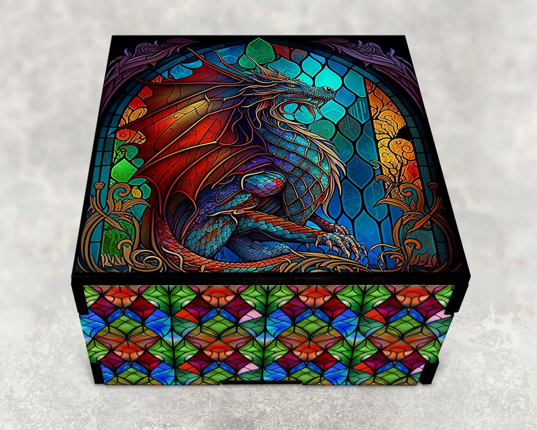 Medieval Red Winged Dragon Decorative Stash Box, Hardboard Wood, Small ...