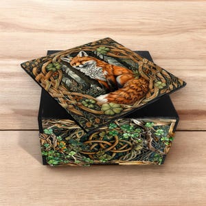 Fox Decorative Gift Box - Hardboard Wood Laser Cut Jewelry Box - Small ...