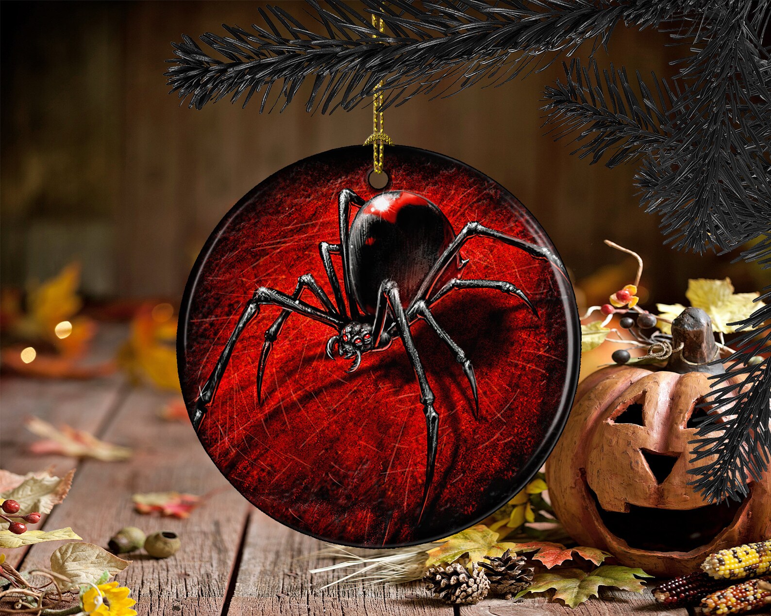 Black Widow Spider Porcelain Halloween Tree All Hallows Eve - Etsy