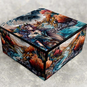 Fantasy Themed Stash Box Laser Cut Decorative Wood Gift Box Keepsake ...