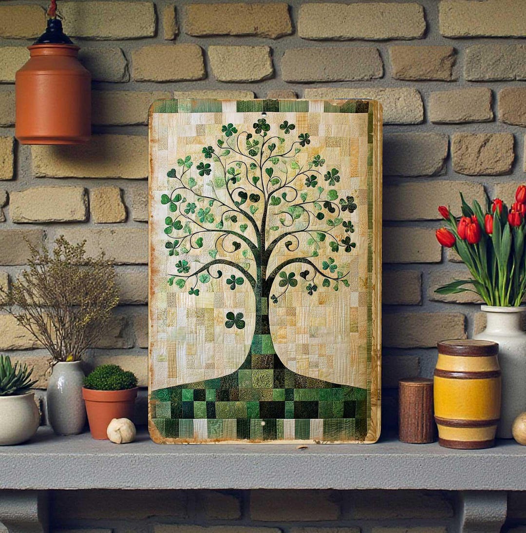 Shamrock Tree Metal Sign - Irish Home Decor - St. Patrick’s Day Wall ...