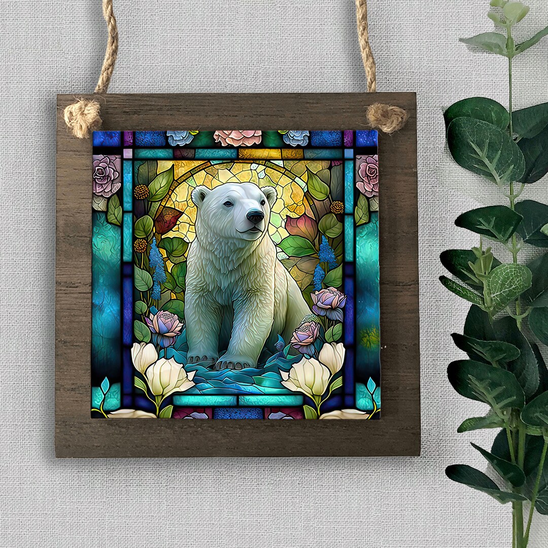 Alaskan Polar Bear Hanging Wall or Door Sign - Wood & Aluminum Wall Art ...