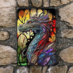 Medieval Dragon Metal Wall Sign - Fantasy Wall Art - Unique Dragon Wall ...
