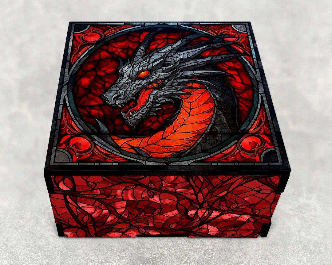 Red Dragon Decorative Stash Gift Box, Wood Hardboard Laser Cut, Small ...