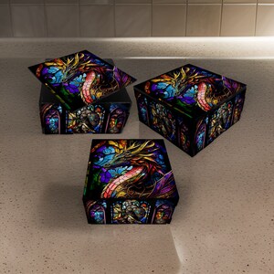 Medieval Dragon Decorative Stash Box, Hardboard Wood, Small Jewelry ...