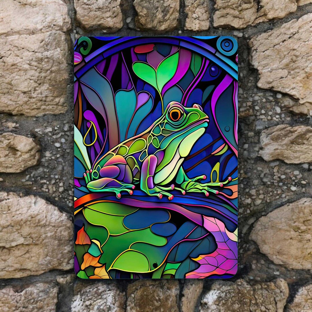 Frog Metal Wall Sign - Colorful Wildlife Decor, Nature-inspired Hanging ...