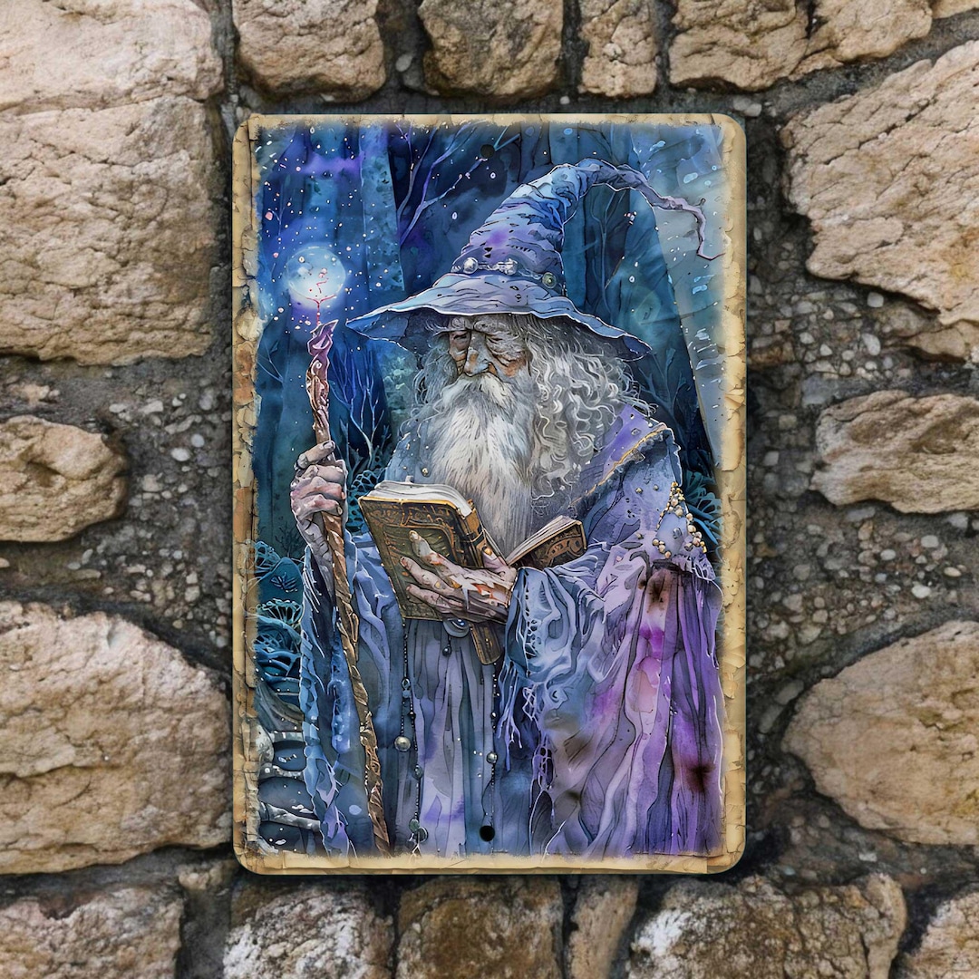 Warlock Wizard Metal Sign - Medieval Fantasy Wall Art for Home and ...