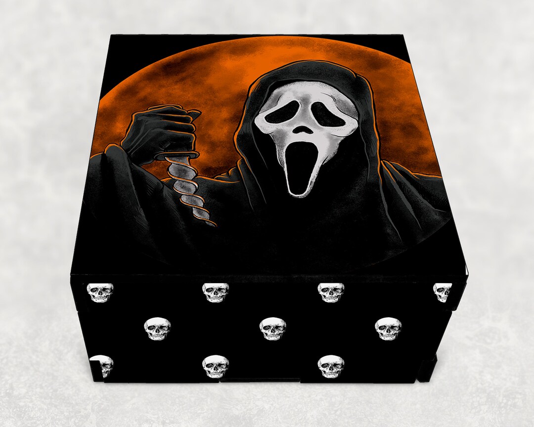 Decorative Wood Stash Box Halloween Ghost Face Design Laser Cut Wood ...