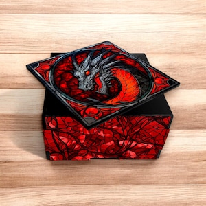 Red Dragon Decorative Keepsake Box - Gothic Fantasy Jewelry Storage ...