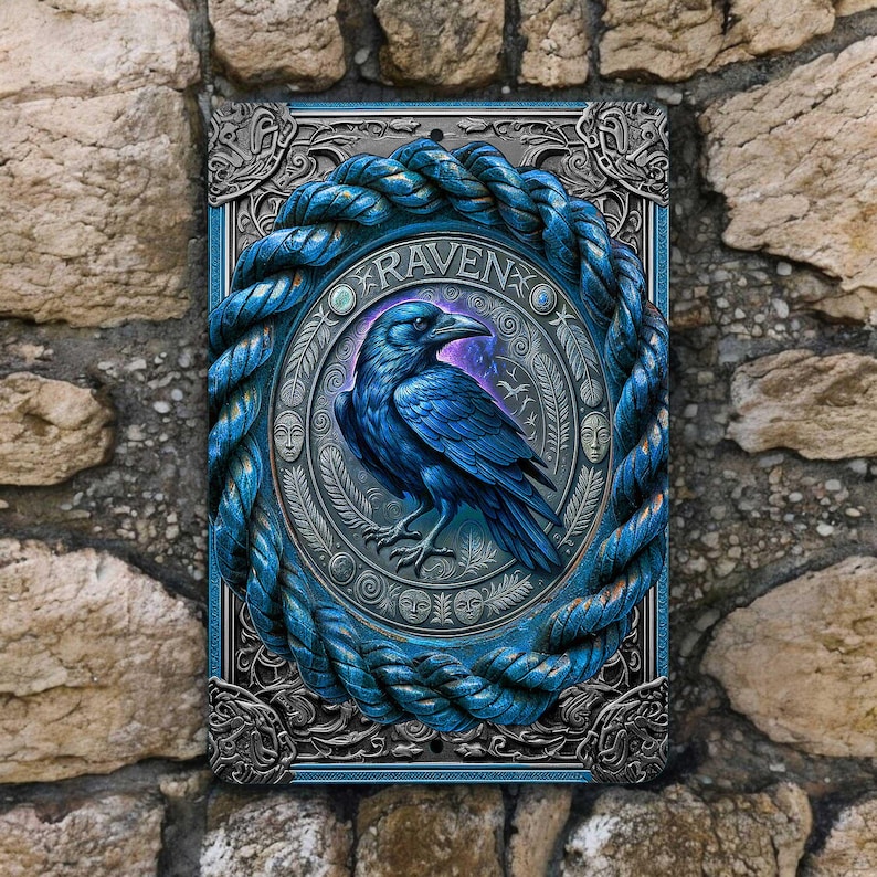 Celtic Raven Metal Wall Sign - Gothic Fantasy Art 8x12 - Etsy