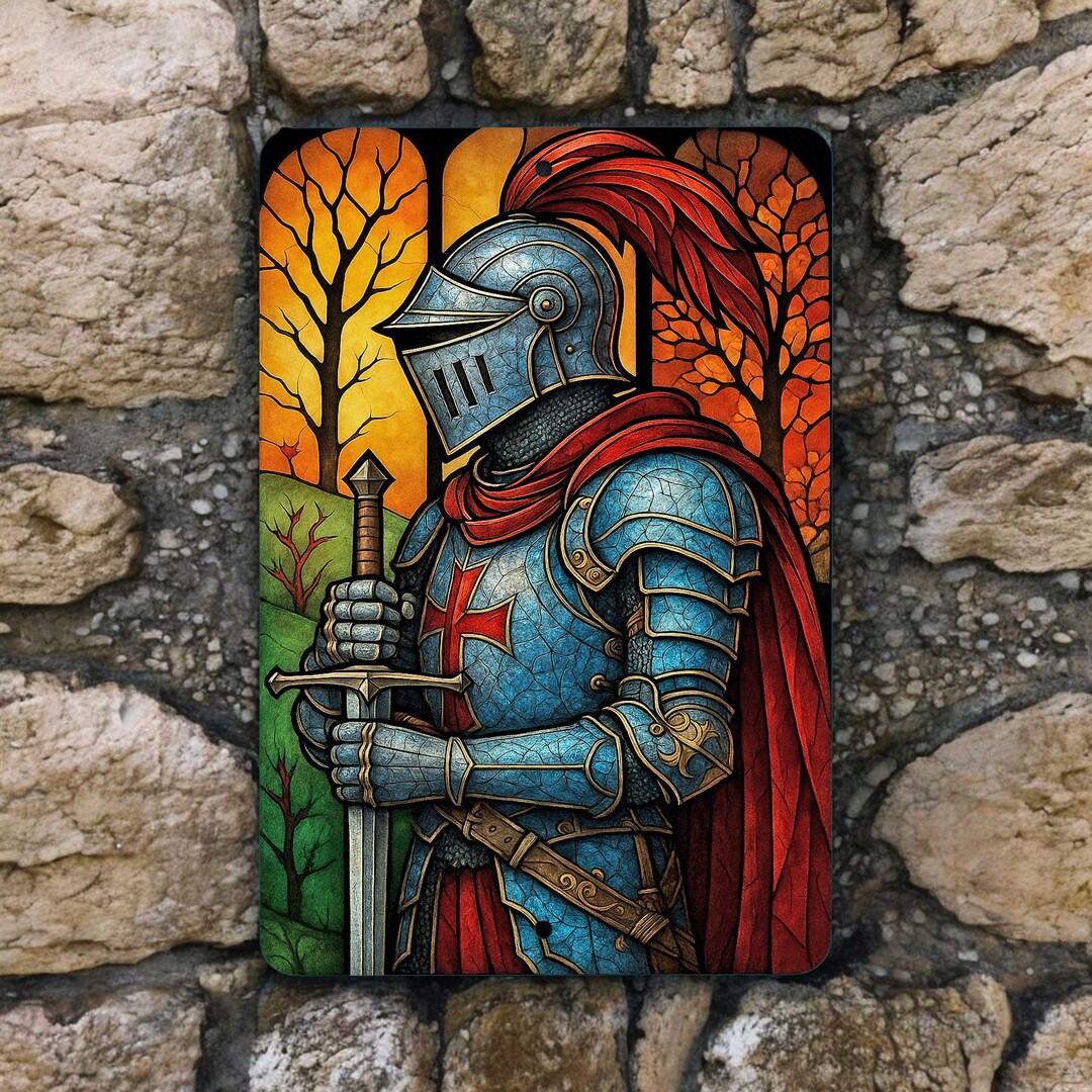 Medieval Knight Metal Wall Art- Renaissance Decor 8x12 - Etsy