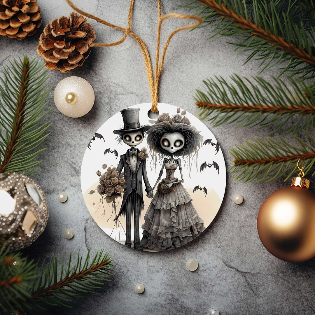 Bride and Groom Ghost Couple Porcelain Ornament Eerie Gothic - Etsy