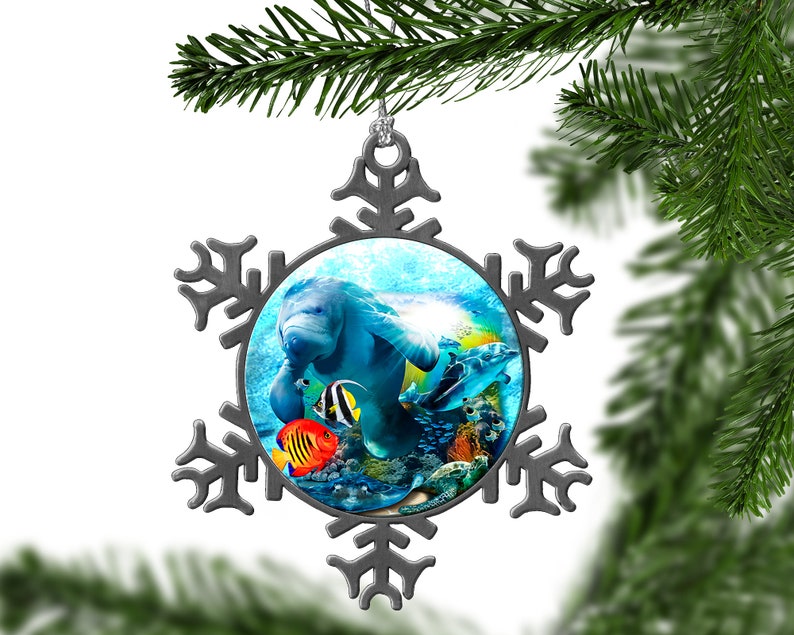 Florida Manatee Christmas Tree Ornament Pewter Unique - Etsy