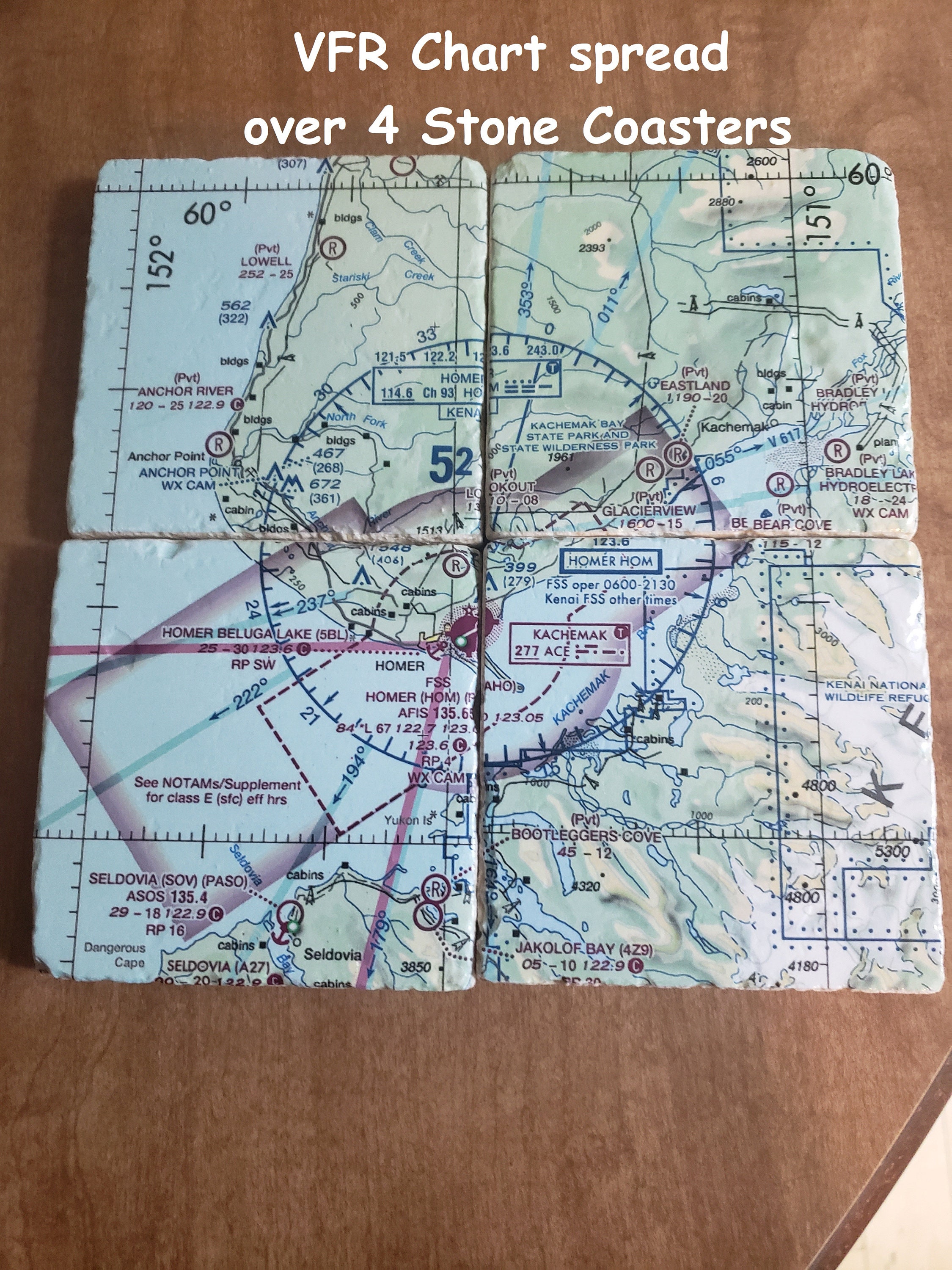 VFR Map Gift Desk Accessory Drink Holder Beer Holder Aeronautical Chart ...