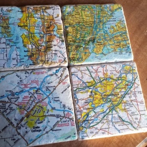 Custom Map Coasters Custom Coasters Personalized Coasters City Map ...