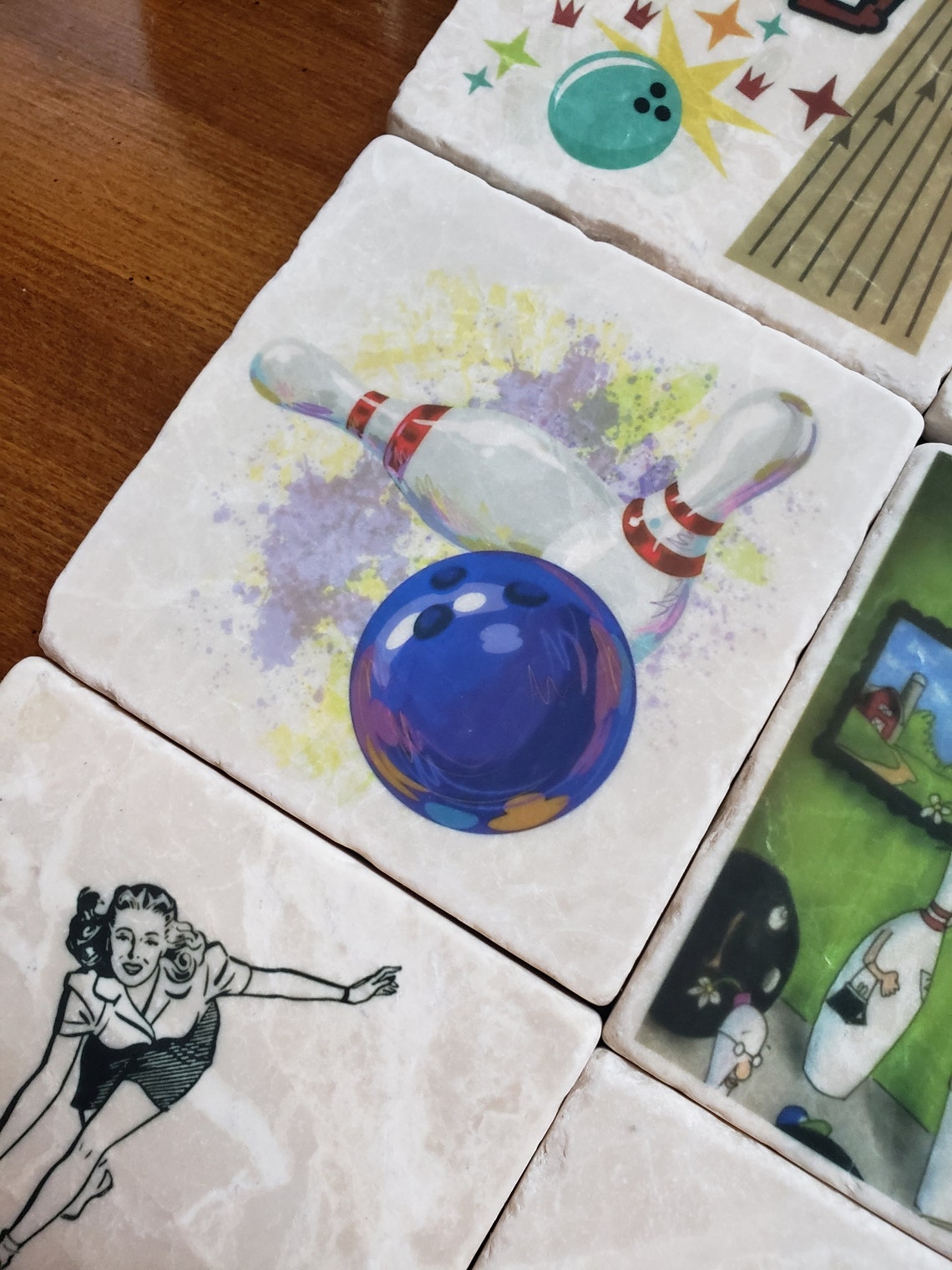 Bowling Gifts Custom Coasters Bowling Decorations Personalized | Etsy