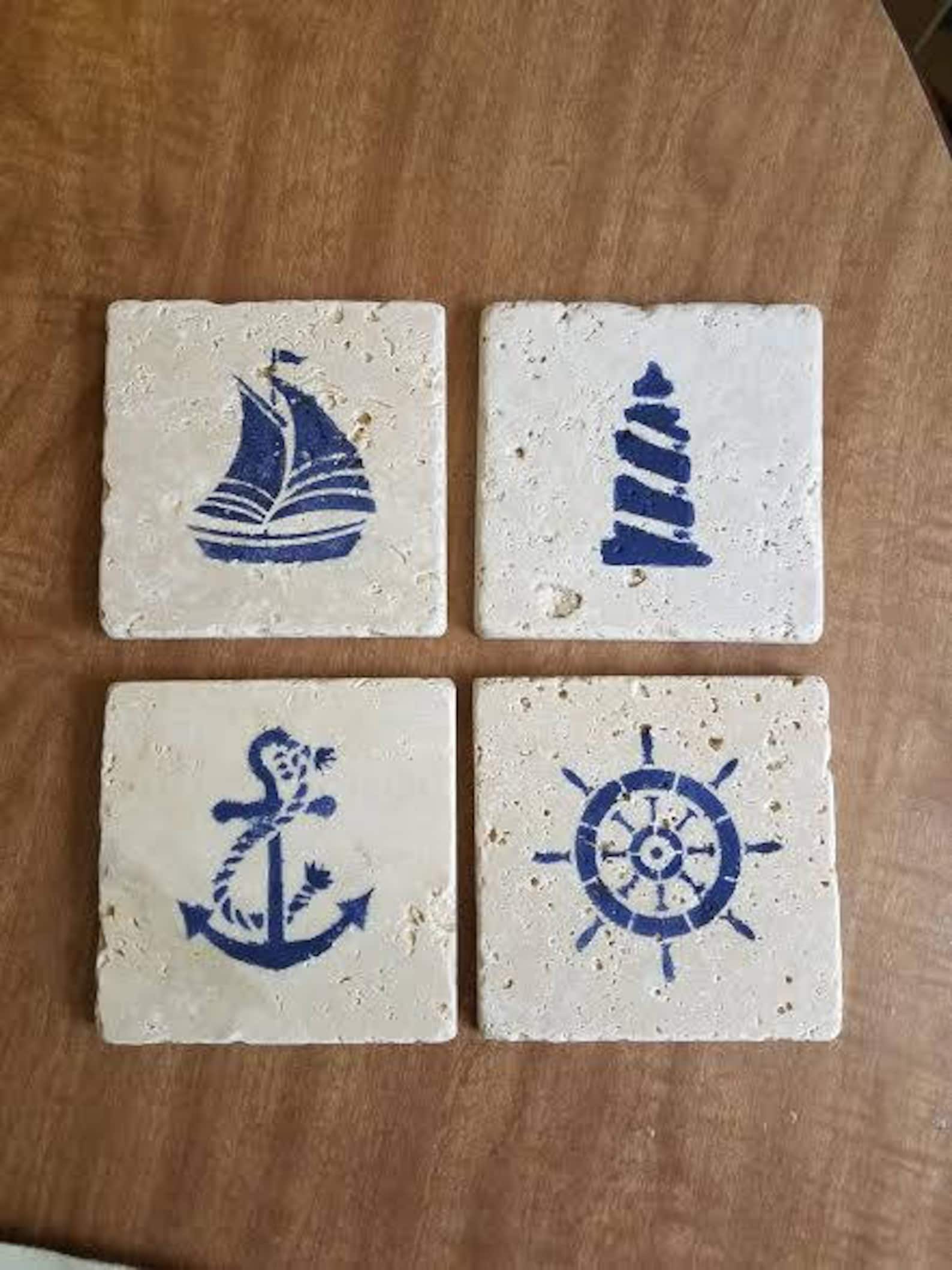 Nautical Coasters Beach Coasters Ocean Coasters Lighthouse - Etsy
