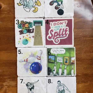 Bowling Gifts Custom Coasters Bowling Decorations Personalized | Etsy