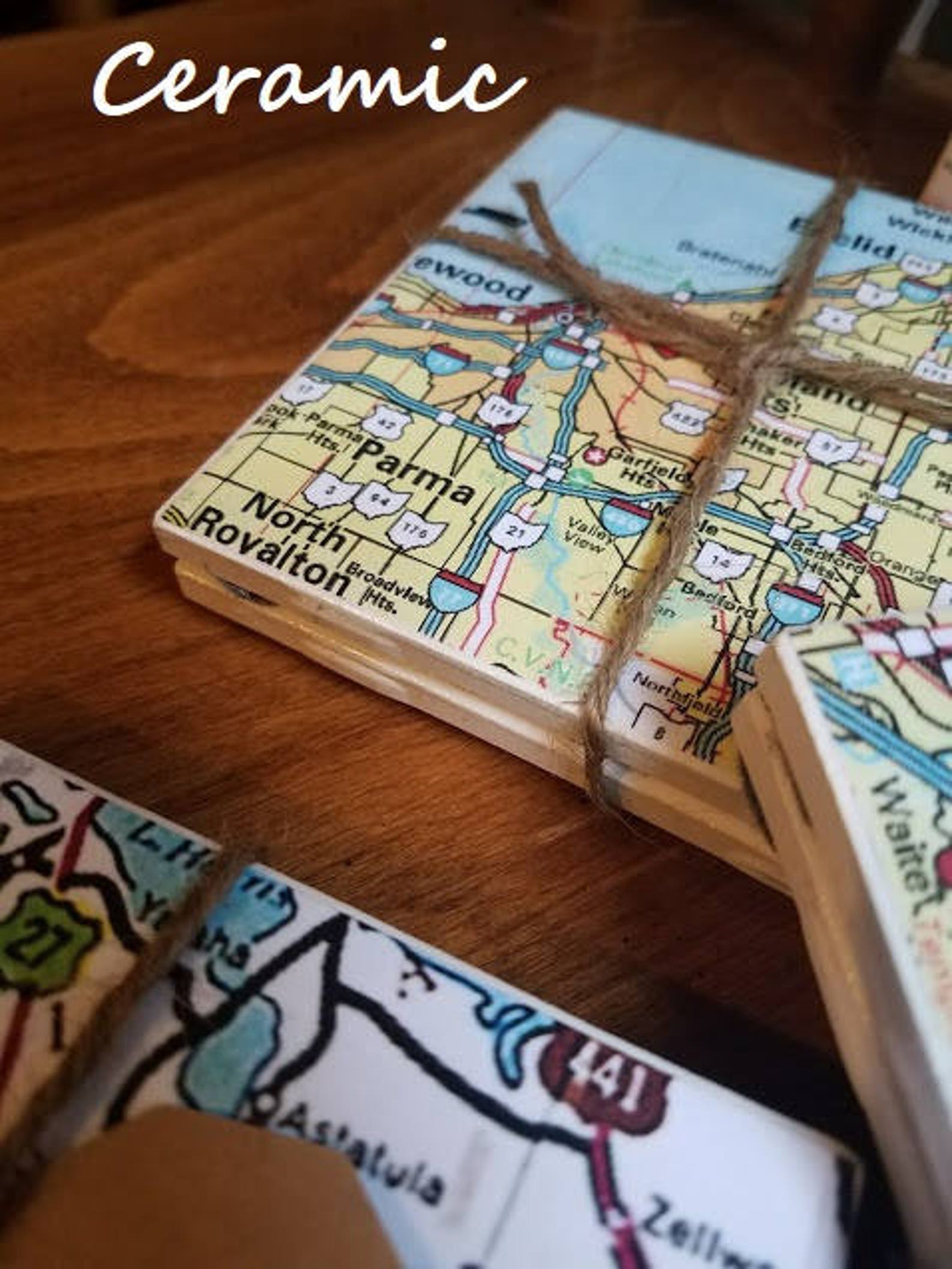 Custom Map Coasters Custom Coasters Personalized Coasters City Map ...