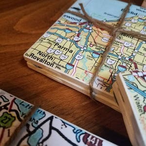 Custom Map Coasters Custom Coasters Personalized Coasters City Map ...