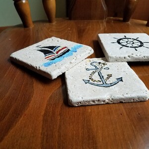 Nautical Coasters Beach Coasters Ocean Coasters Lighthouse Decor ...