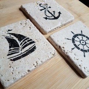 Nautical Coasters Beach Coasters Ocean Coasters Lighthouse Decor ...