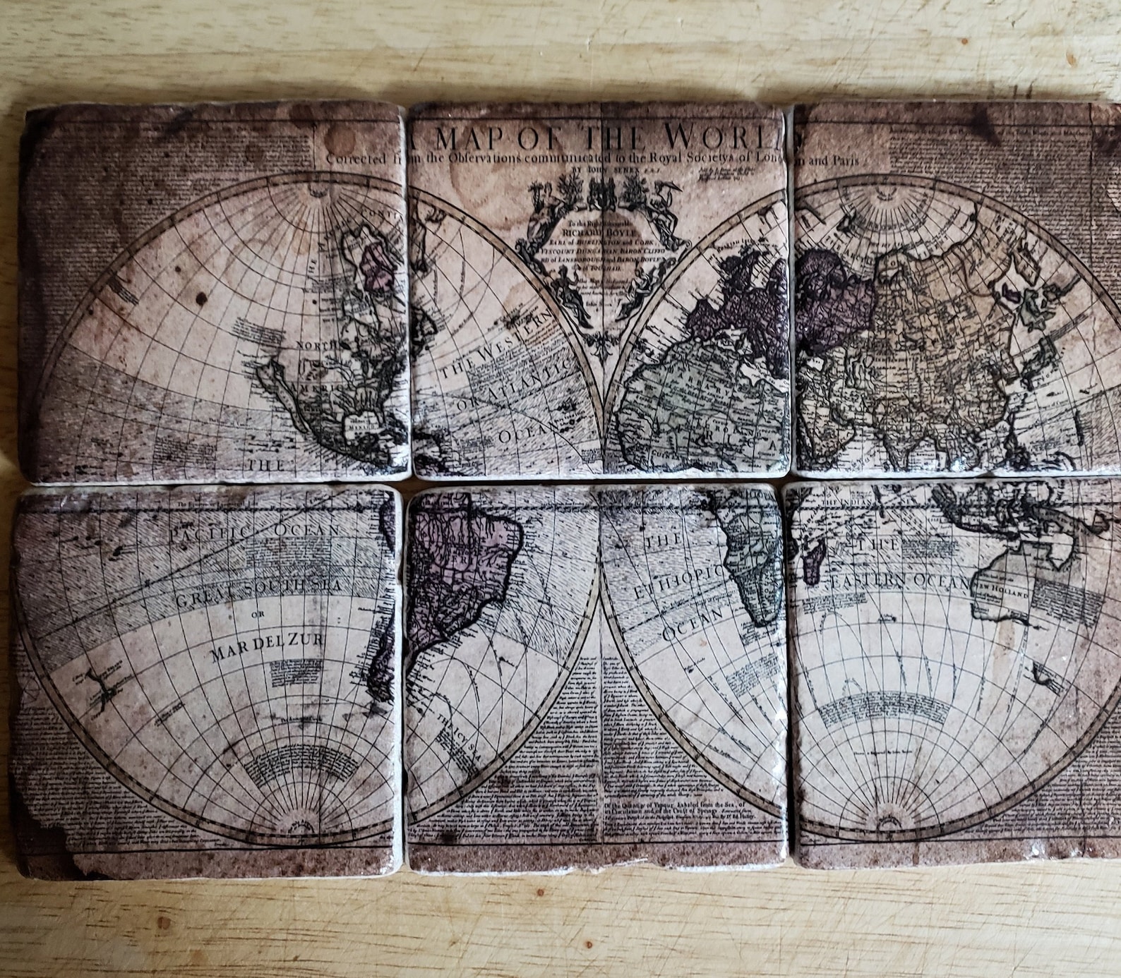 Globe Tan Map Vintage World Map Coaster Set Vintage World Map - Etsy