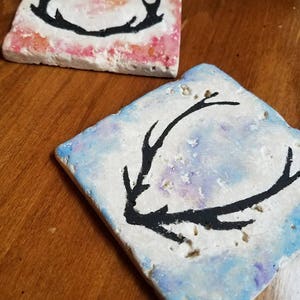 Hunting Gifts Hunters Custom Coasters Personalized Coasters Deer Antler ...