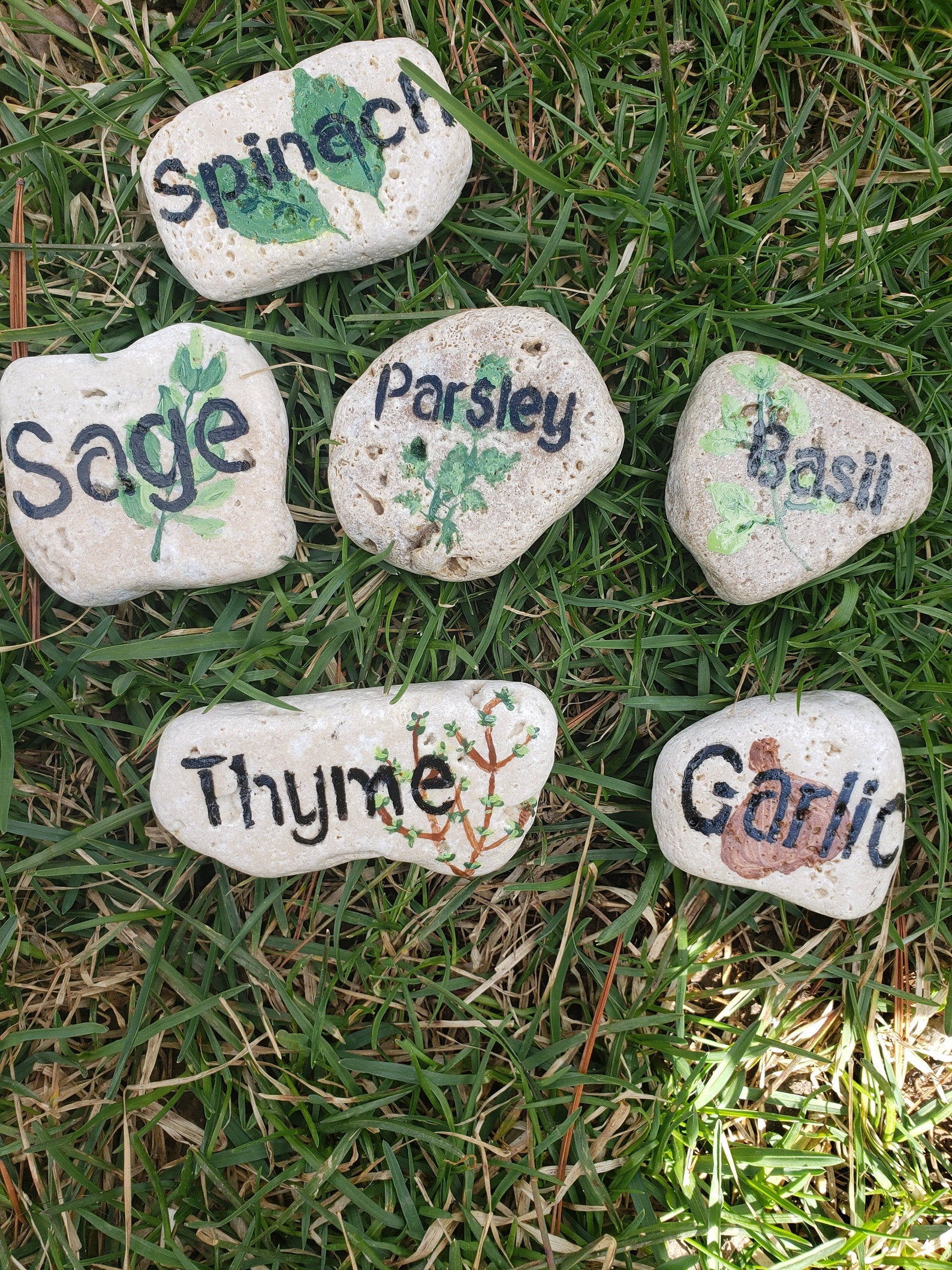 Stone Garden Markers Garden Signs Herb Markers Plant Marker - Etsy