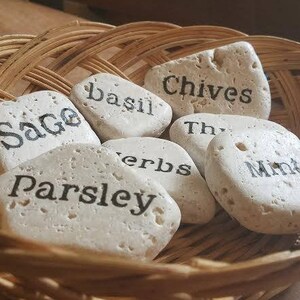 Stone Garden Markers Garden Signs Herb Markers Plant Marker Custom ...