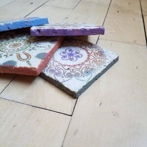 Bohemian Coasters Boho-chic Coasters Hand Painted Personalized Coasters ...