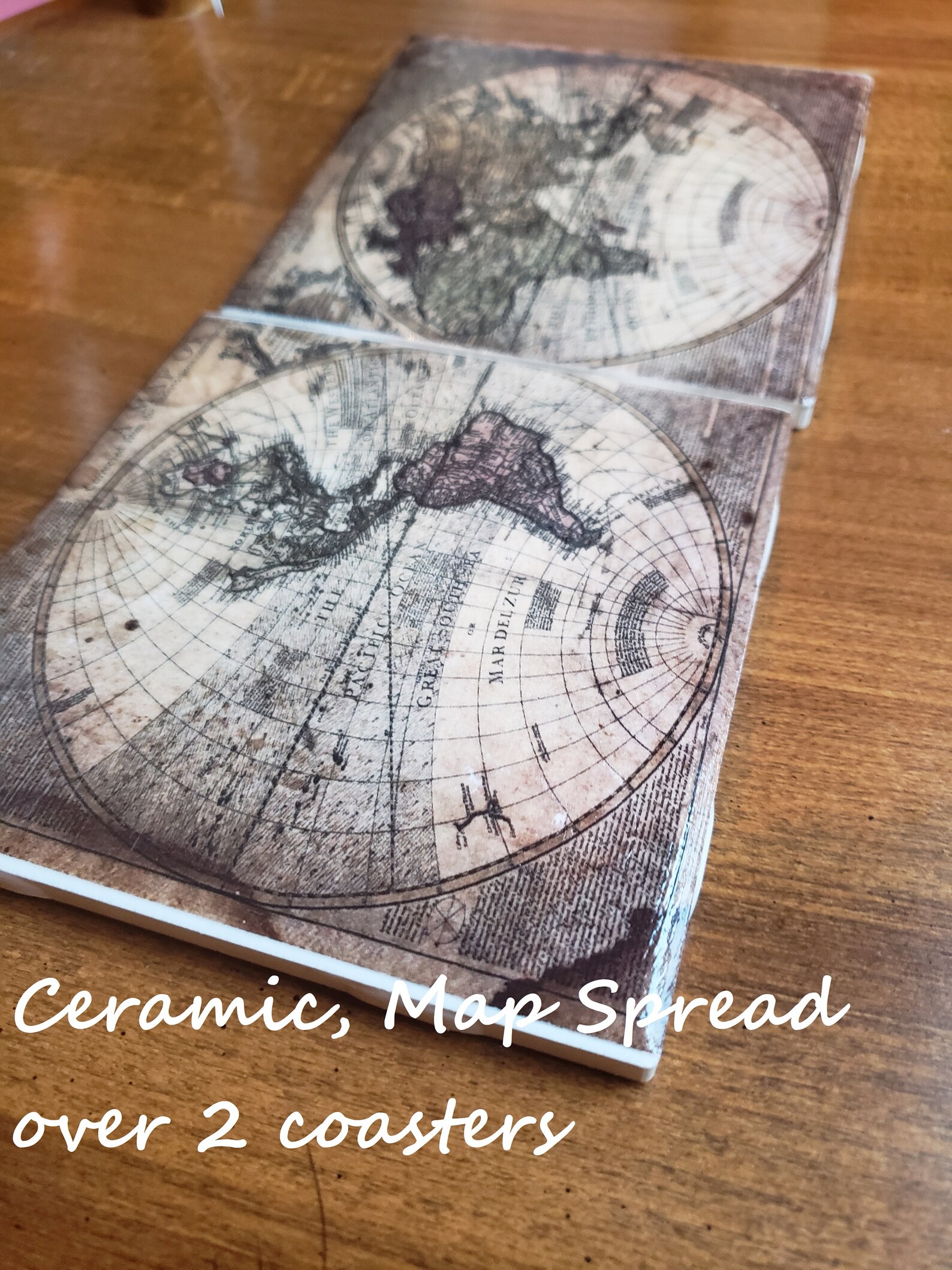 Globe Tan Map Vintage World Map Coaster Set Vintage World Map - Etsy