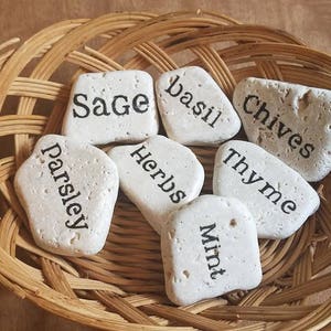 Stone Garden Markers Garden Signs Herb Markers Plant Marker Custom ...