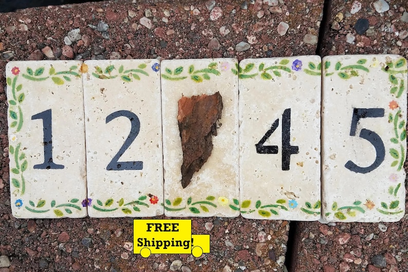 Stone Address Numbers Custom Address Sign Custom Sign Decorative Border ...