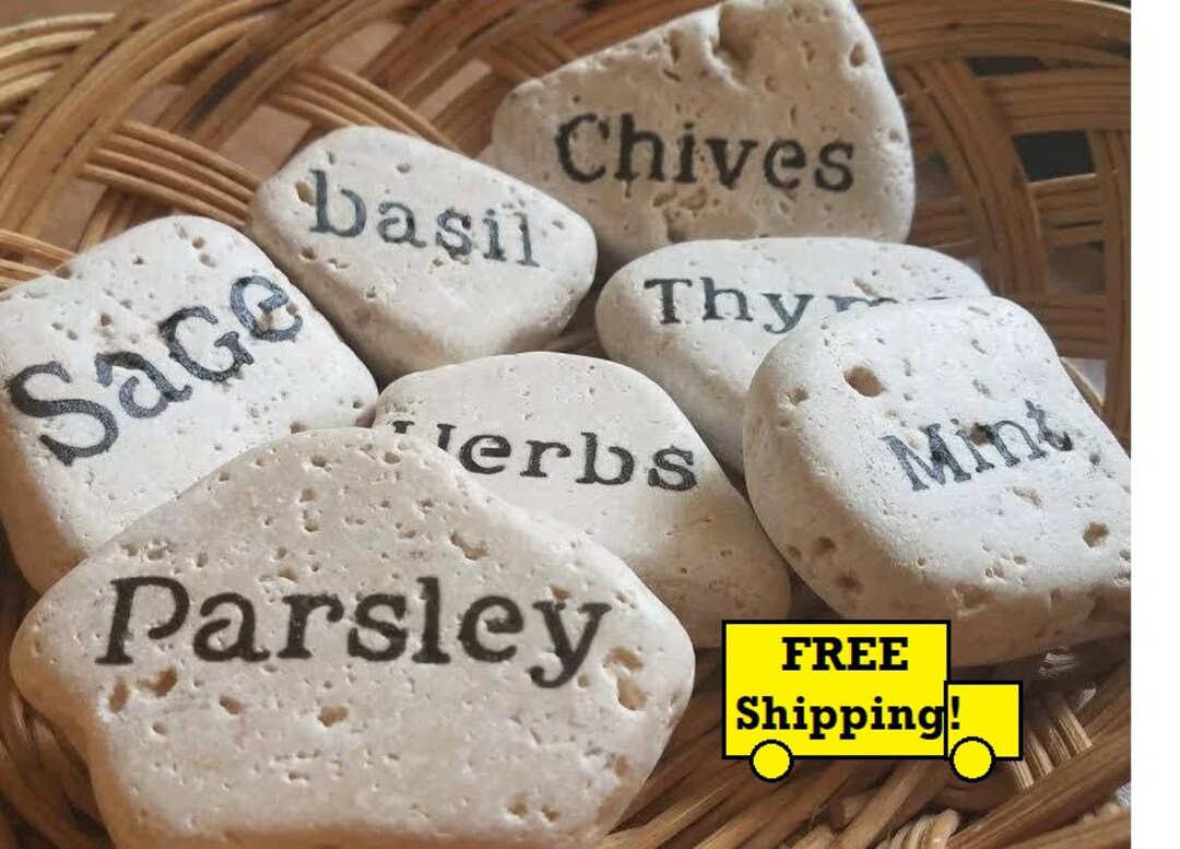 Stone Garden Markers Garden Signs Herb Markers Plant Marker Custom ...